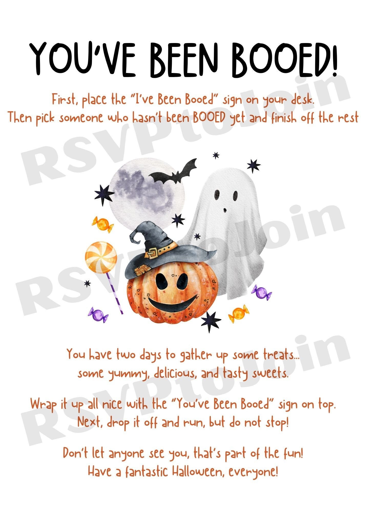 You've Been Booed Game Digital File - Download and Print - Etsy