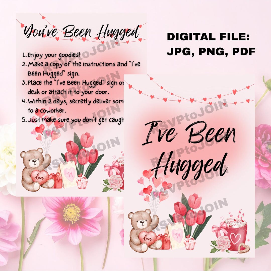 You've Been Hugged (coworker) Game Digital File - Download and Print - Etsy