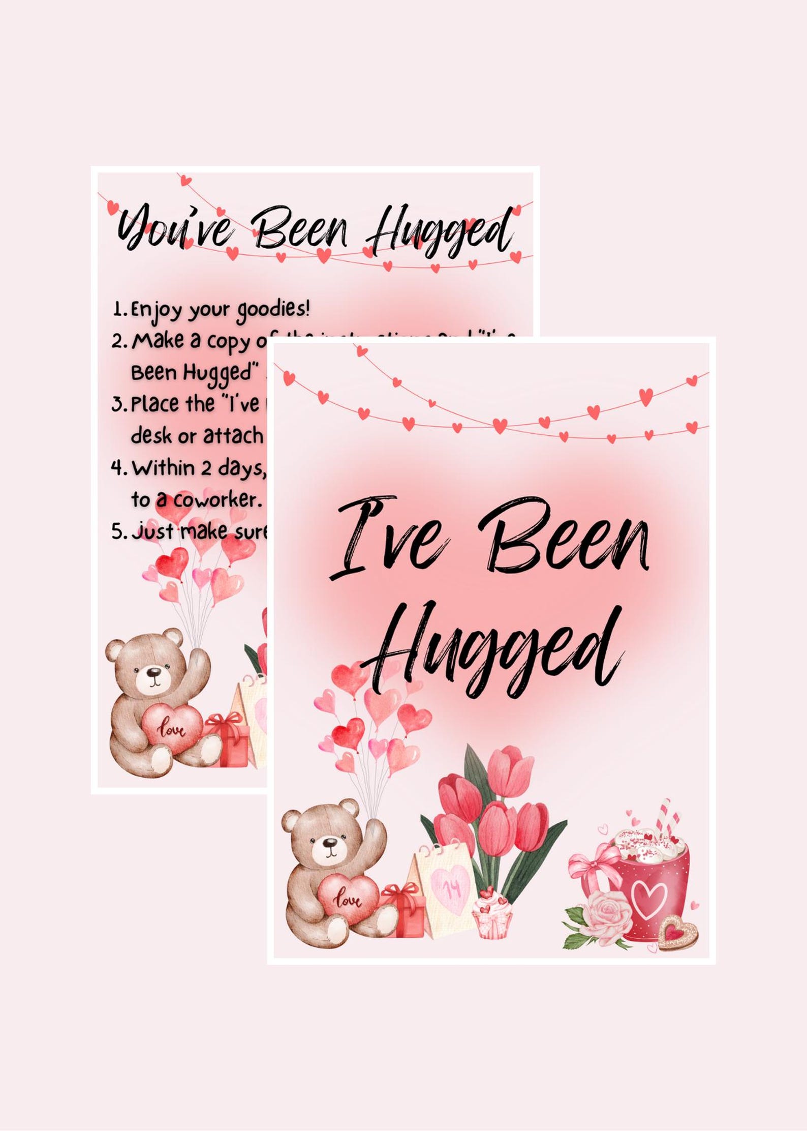 You've Been Hugged (coworker) Game Digital File - Download and Print - Etsy