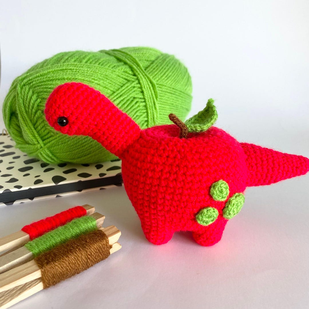 Appletosaurus - Fruit Apple Dinosaur Amigurumi PDF Crochet Pattern - Etsy