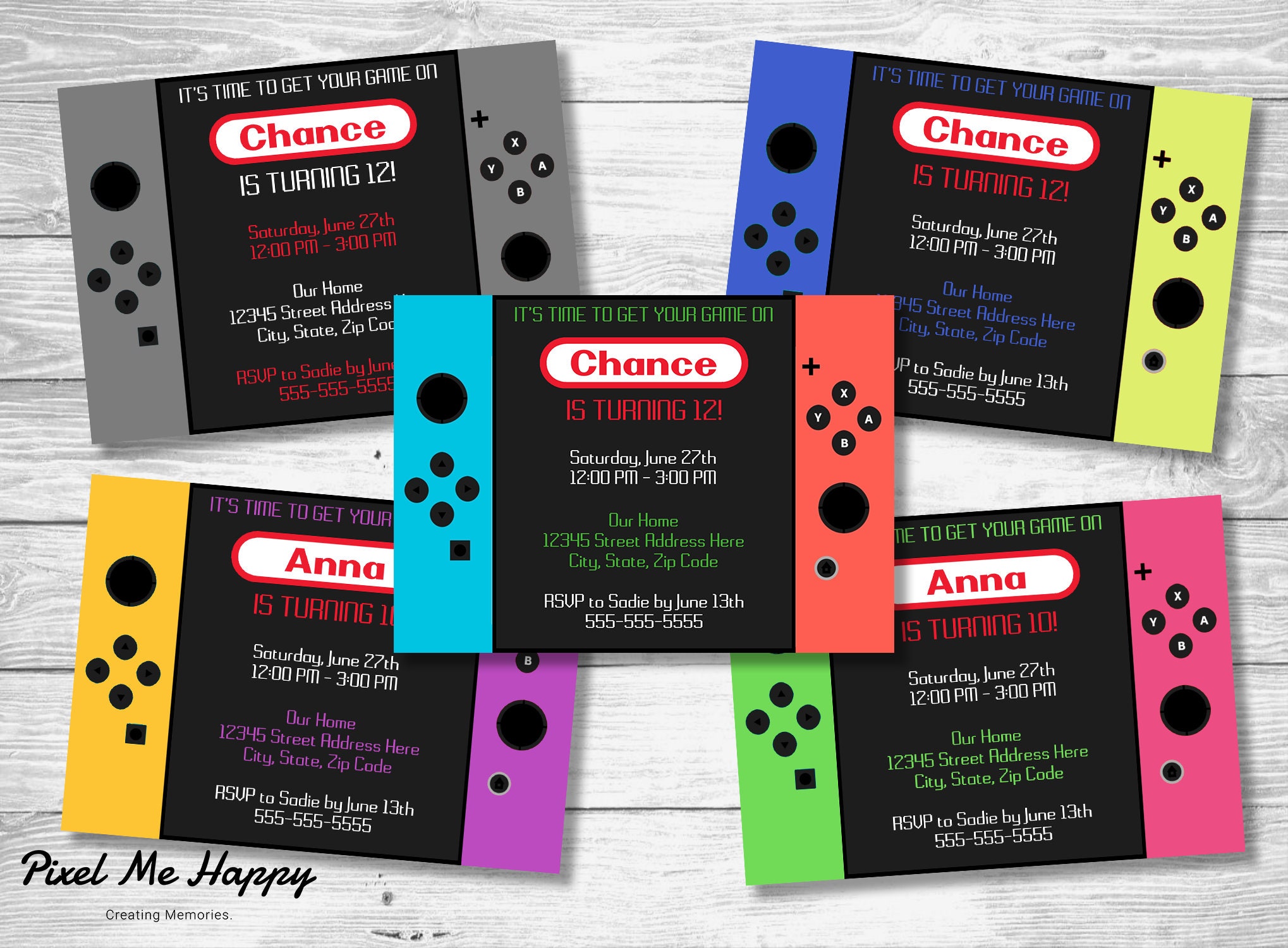 Mix-N-Match Nintendo Switch Birthday Party Invitation Choose | Etsy