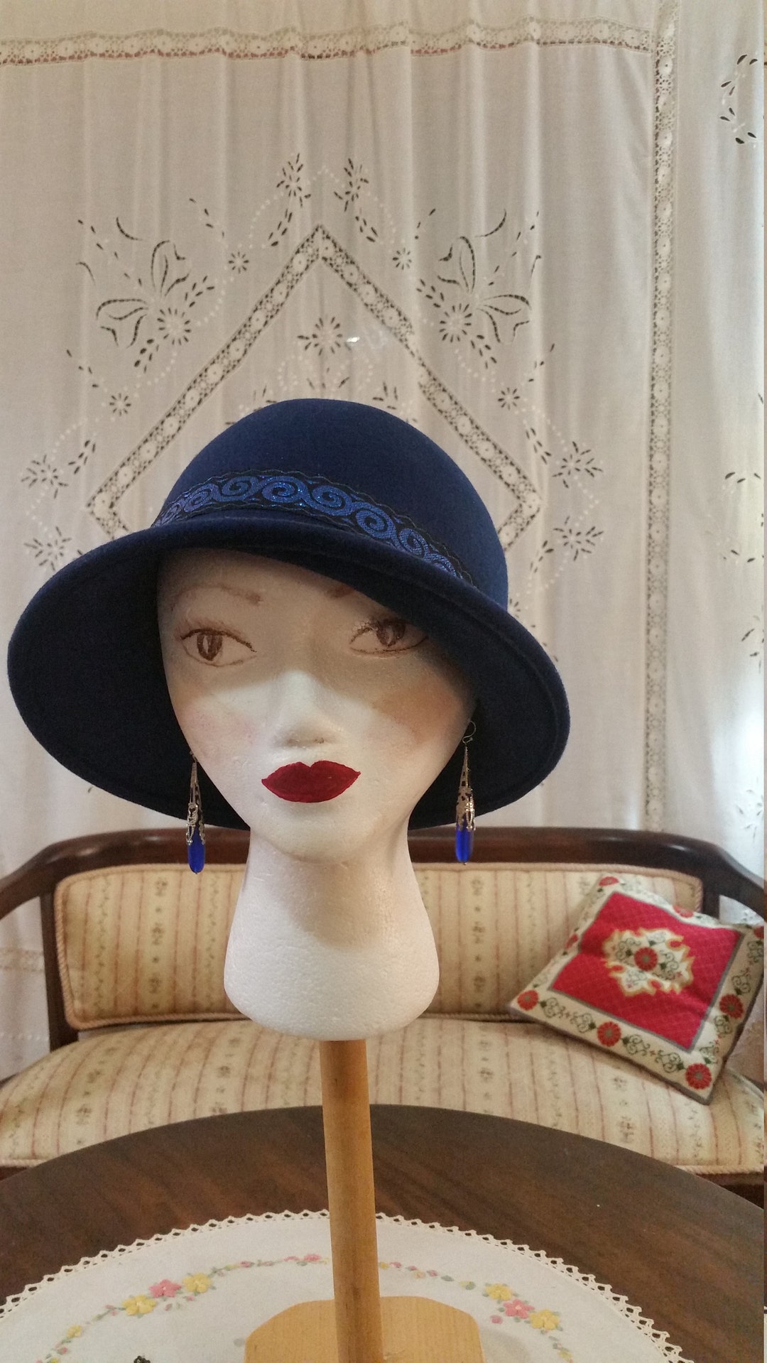 Elegant Wool Felt Navy Color Hat - Etsy