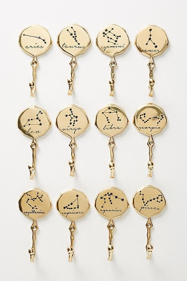 Beautiful Brass Constellation Hooks | Astrology | Personalized ...
