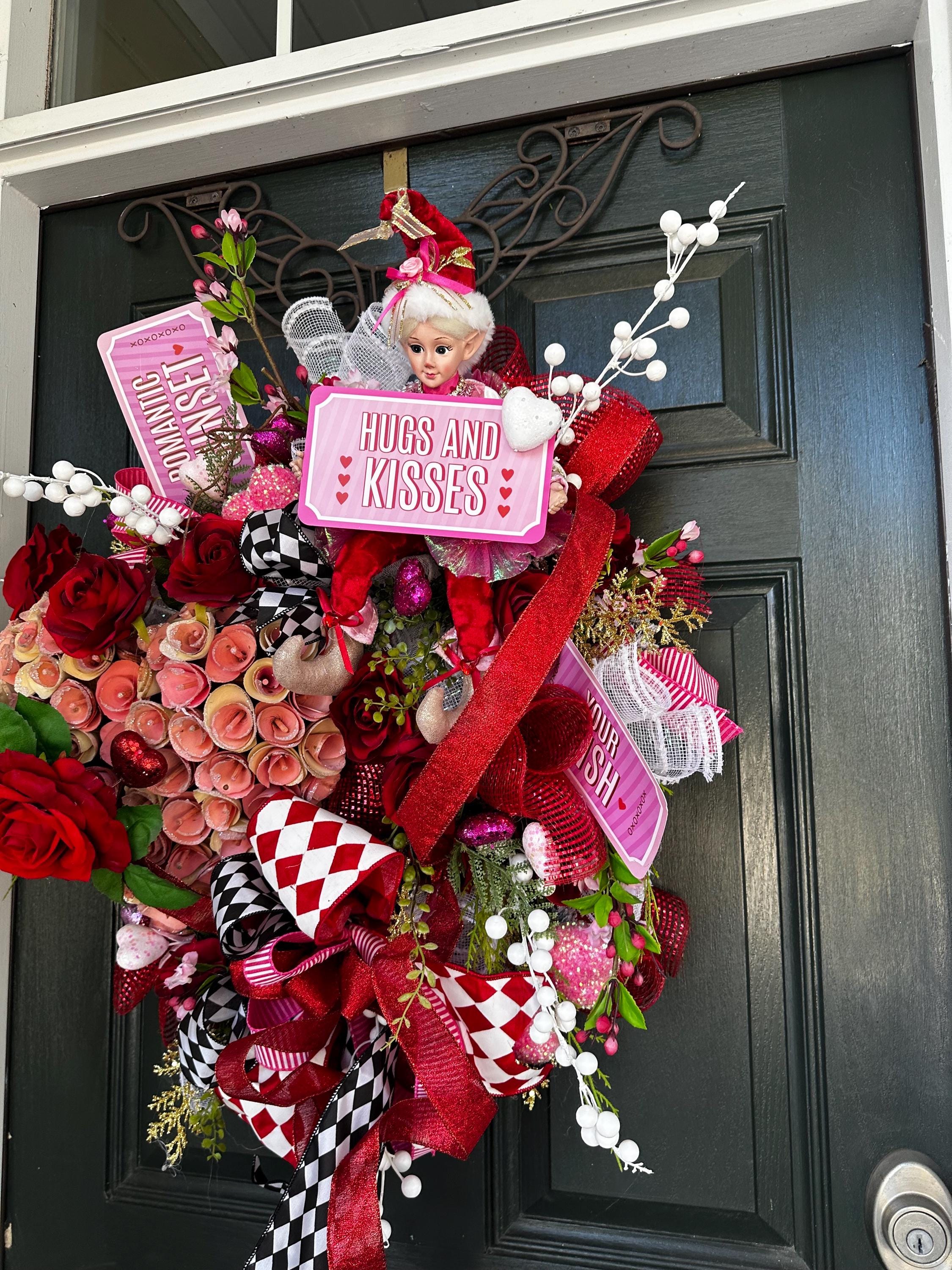 Valentine Wreath, Valentine Elf, Valentine Hearts - Etsy