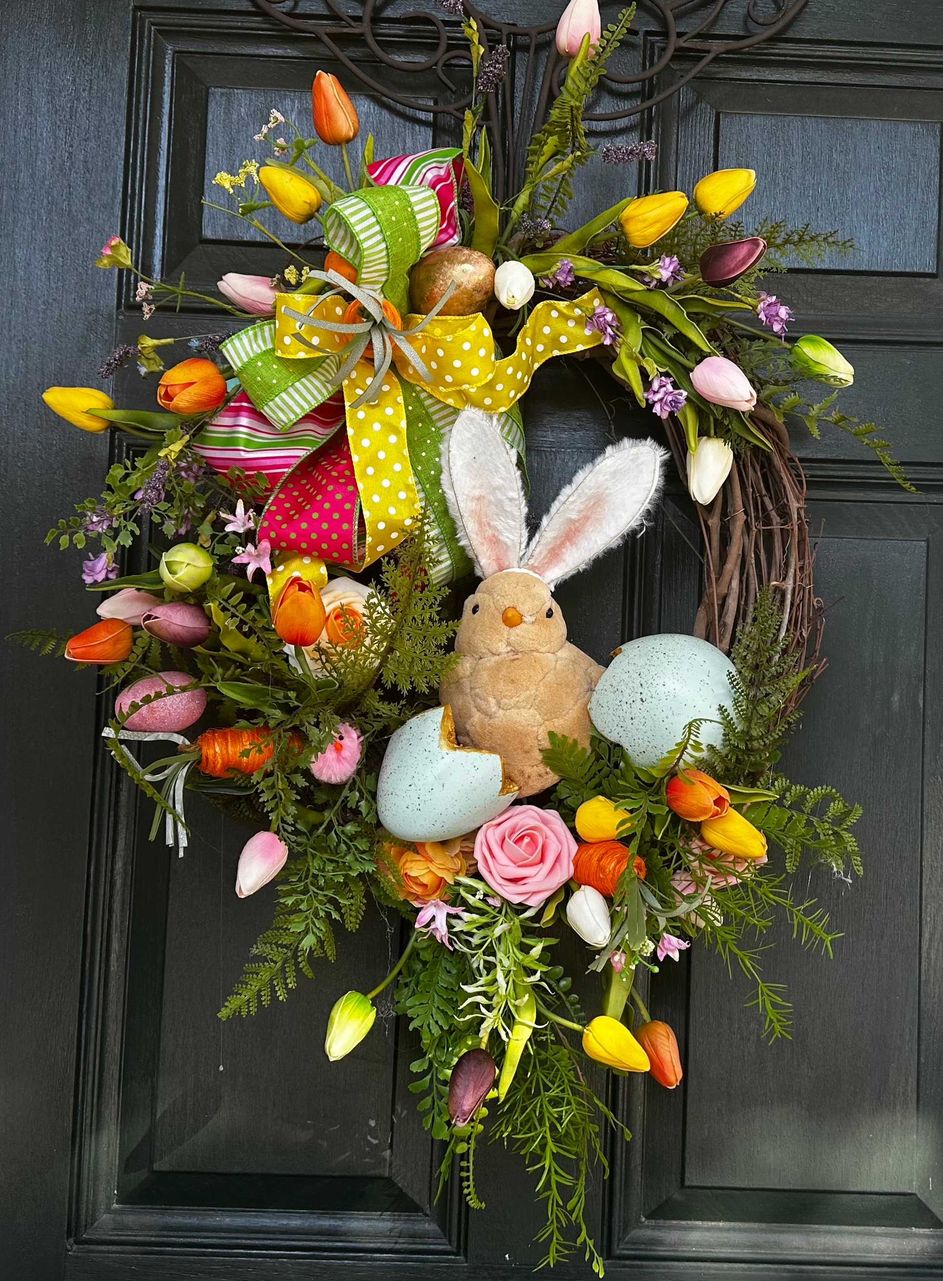 Easter Wreath, Chicken Easter Wreath, Easter Decor, Chicken Decor, Egg ...