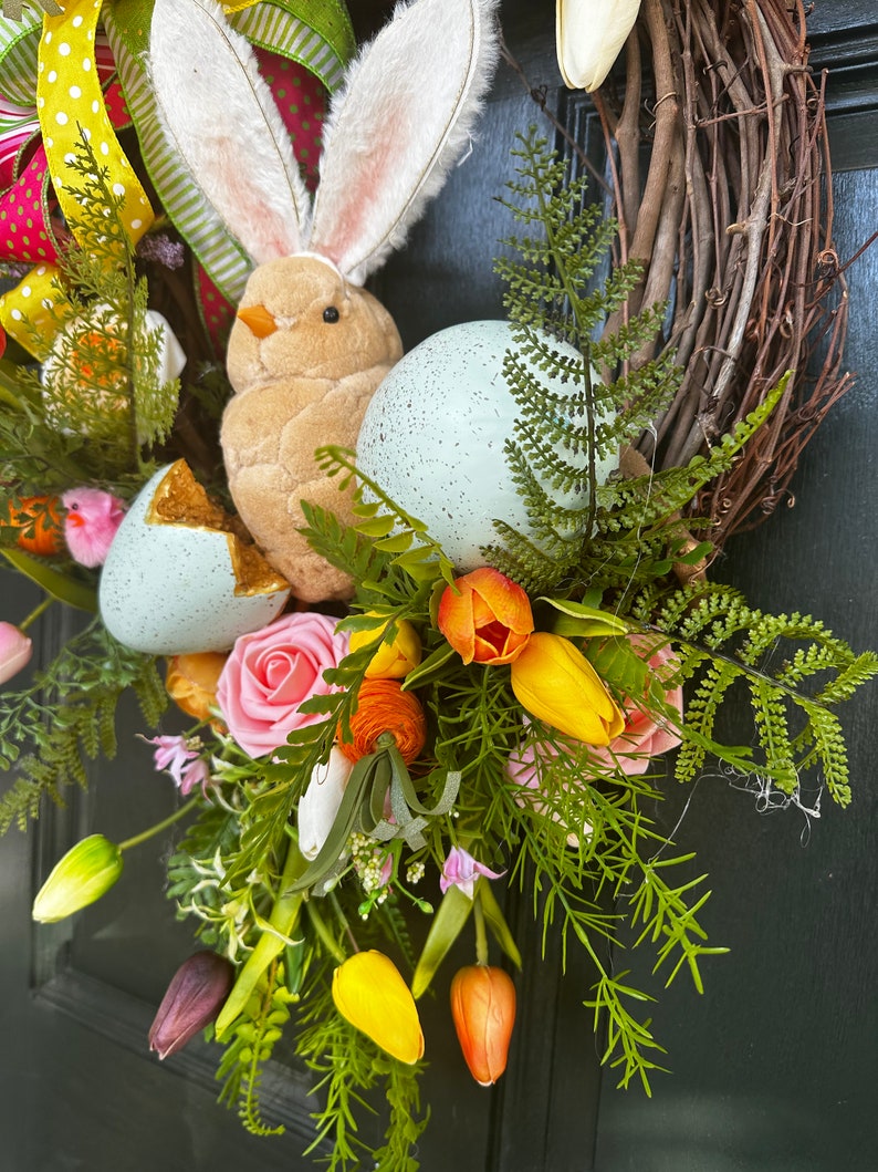 Easter Wreath, Chicken Easter Wreath, Easter Decor, Chicken Decor, Egg ...