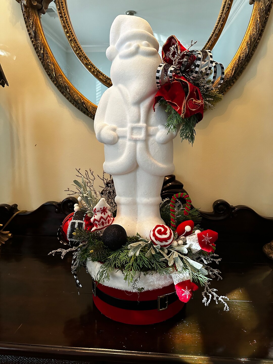 Santa Santa Centerpiece, Holiday Centerpiece, Santa Entry Piece ...