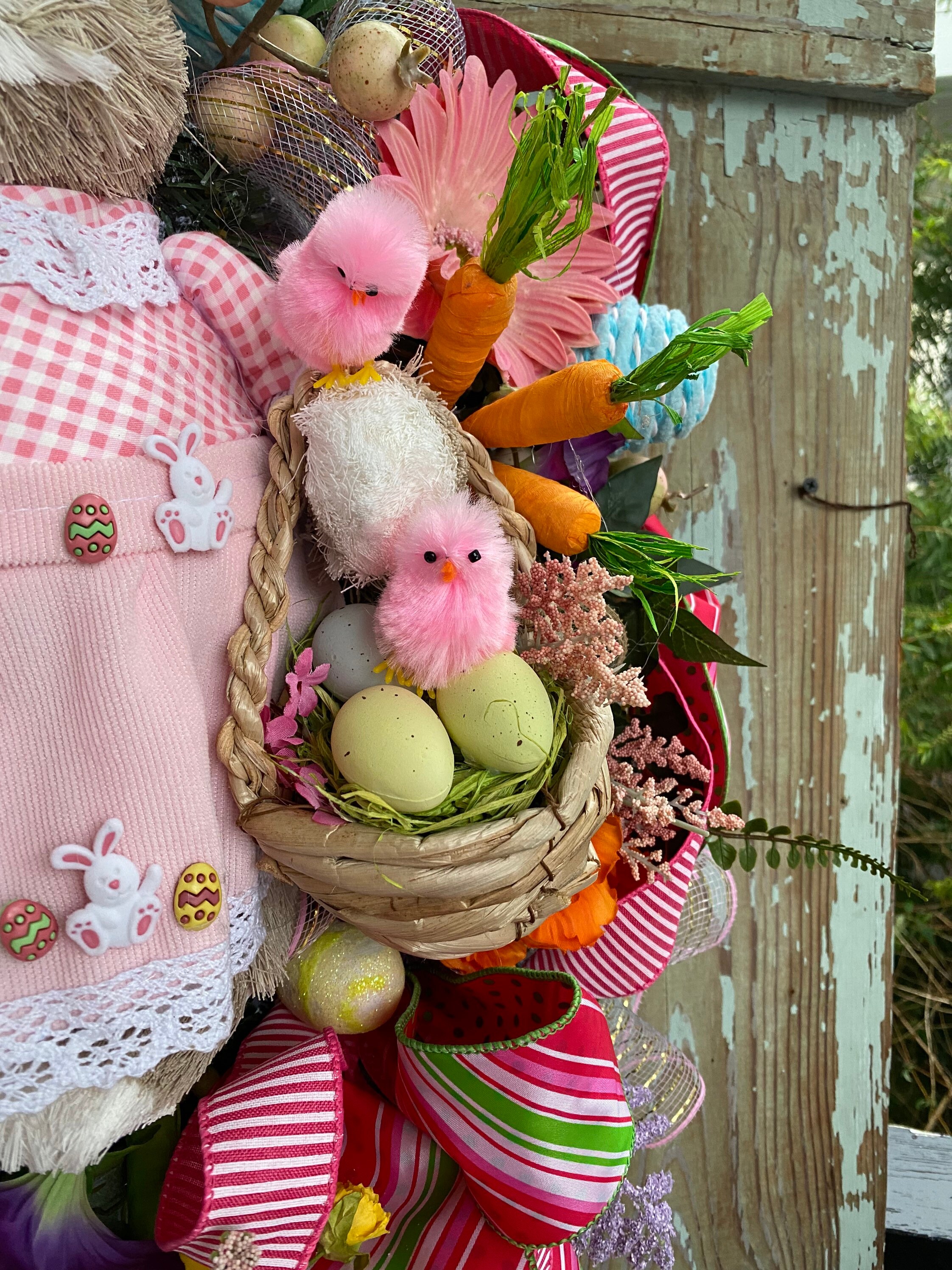 Easter Bunny Wreath. Easter Decor. Bunny Wreath. Chicks and - Etsy