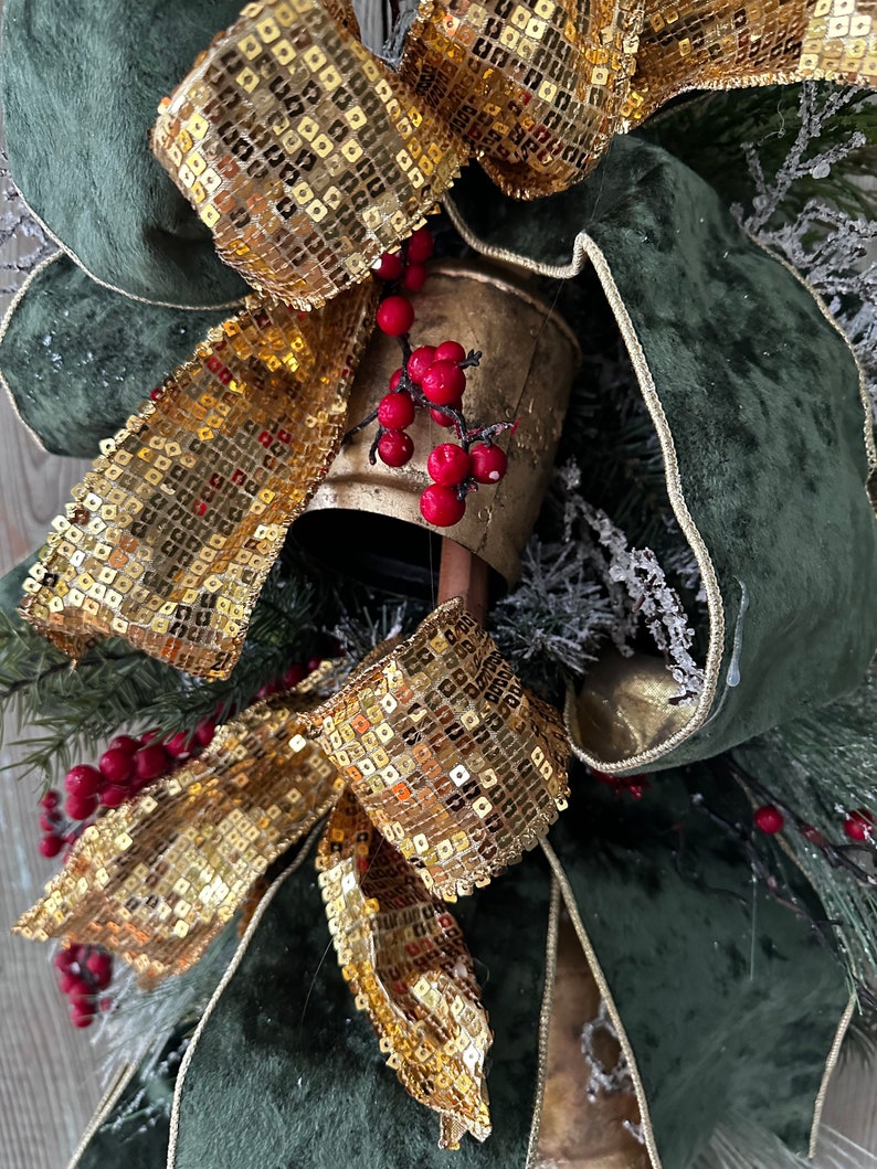 Bell Swag, Christmas Swag, Bells and Holly, Christmas Door Hanget - Etsy