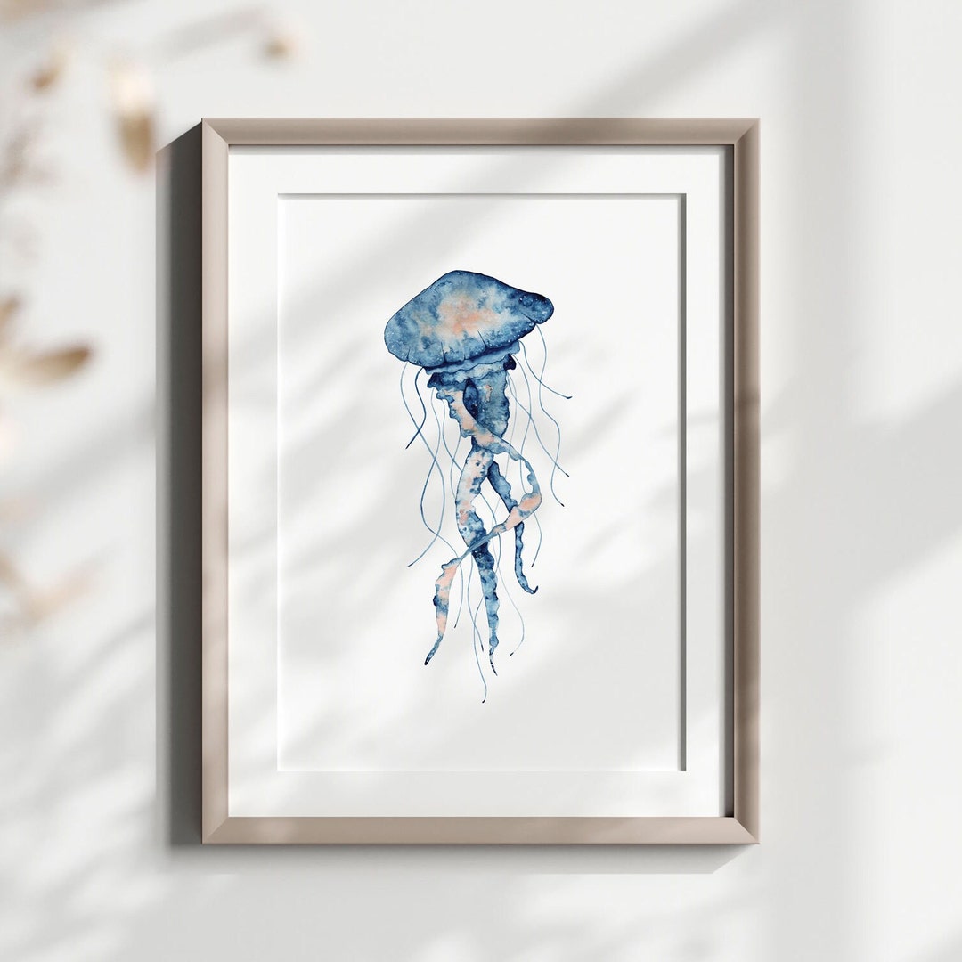 Printable Watercolor Art, Blue Wall Art, Printable Contemporary Art ...
