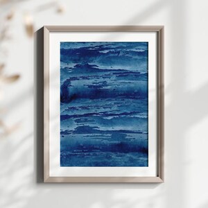 Blue Watercolor Wall Art Printable, Blue Abstract Wall Art, Home Decor ...