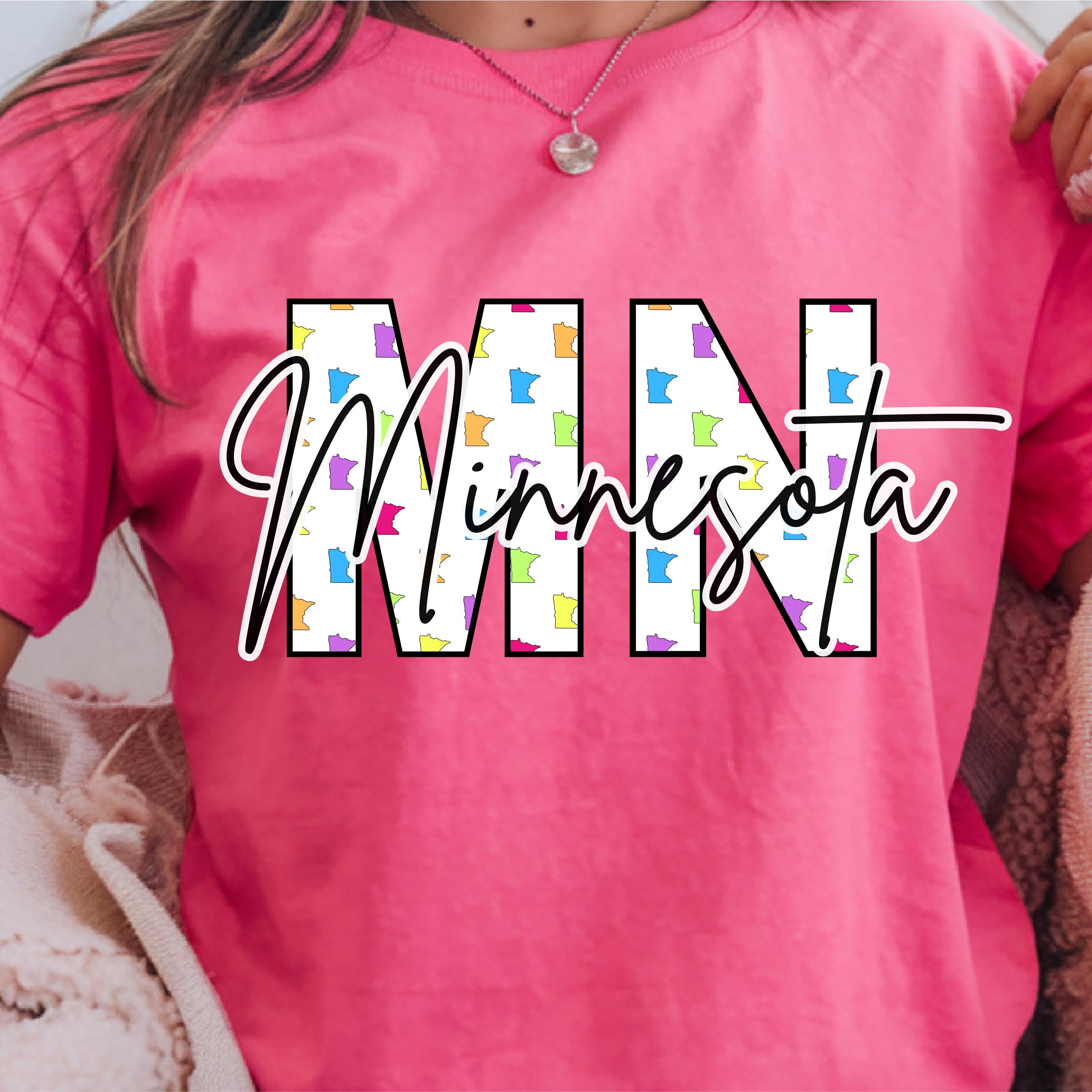 Colorful Minnesota State Outline PNG - Sublimation and DTF Design ...