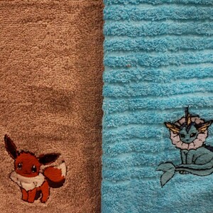 Cute Eevee Evolution Eeveelution Embroidery Hand Towels - Etsy