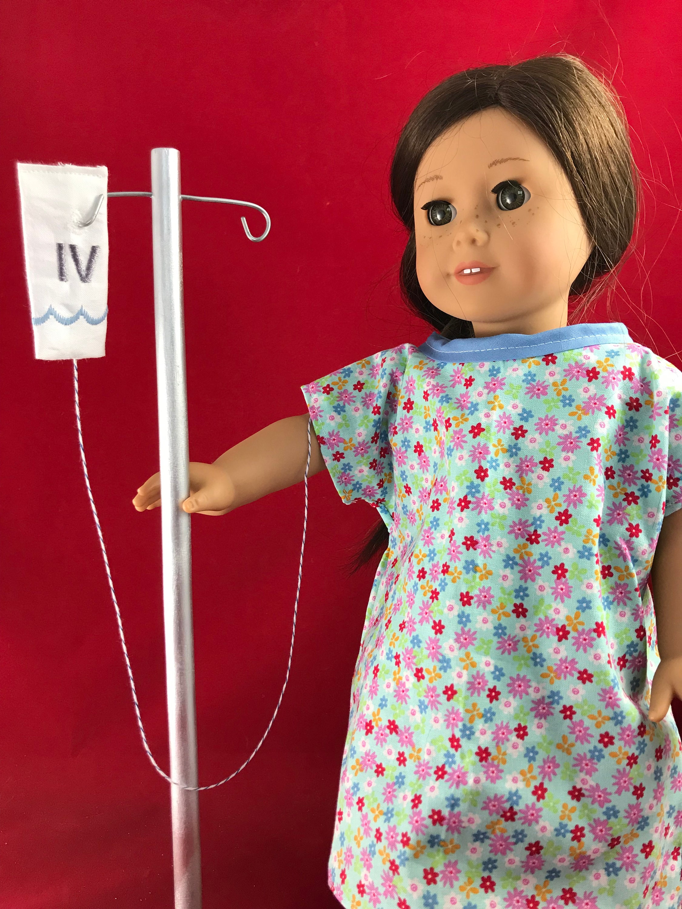 IV Pole for Doll Hospital With Embroidered IV Bag for 18" Doll or ...