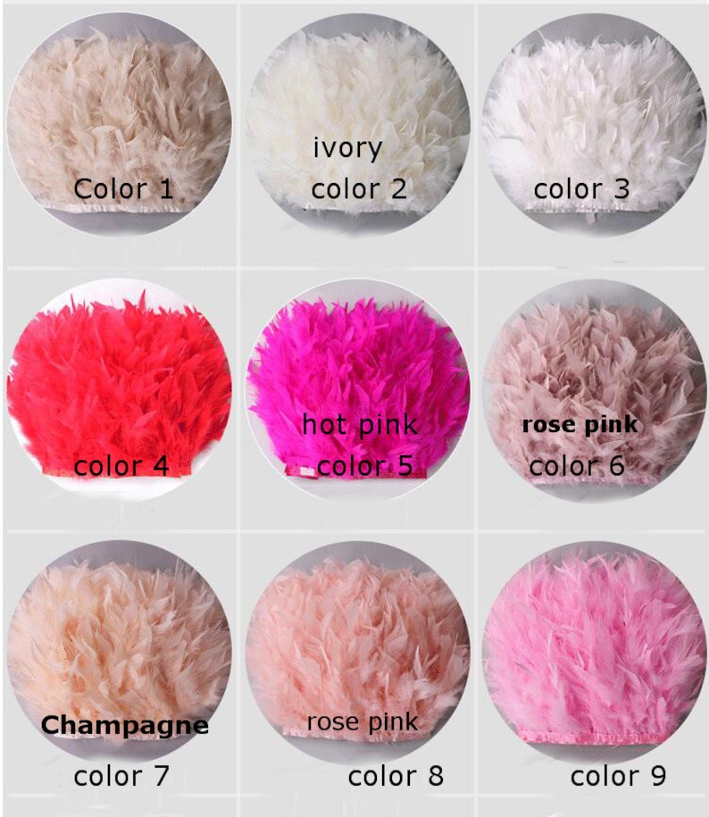 1 Yard Blush Pink Chandelle Feather Fringe Trim Turkey Feather - Etsy