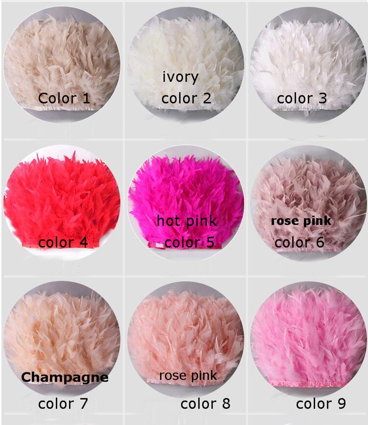 1 Yard Blush Pink Chandelle Feather Fringe Trim Turkey Feather - Etsy
