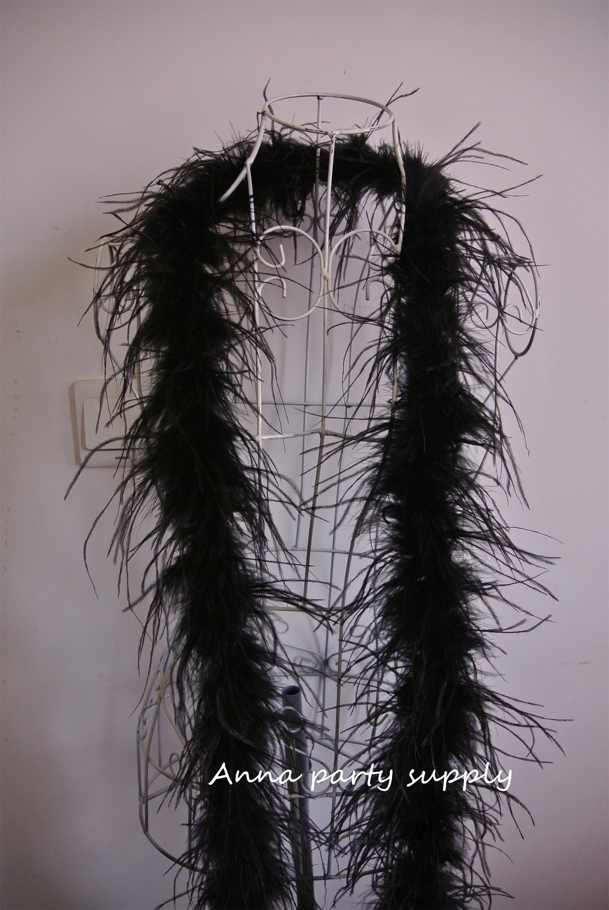 2 Meter schwarze Straußenfeder Boa 1 Dicke für Partybedarf | Etsy