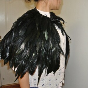 Black Feather Cape Top Feather Jacket Feather Shawl Rooster - Etsy