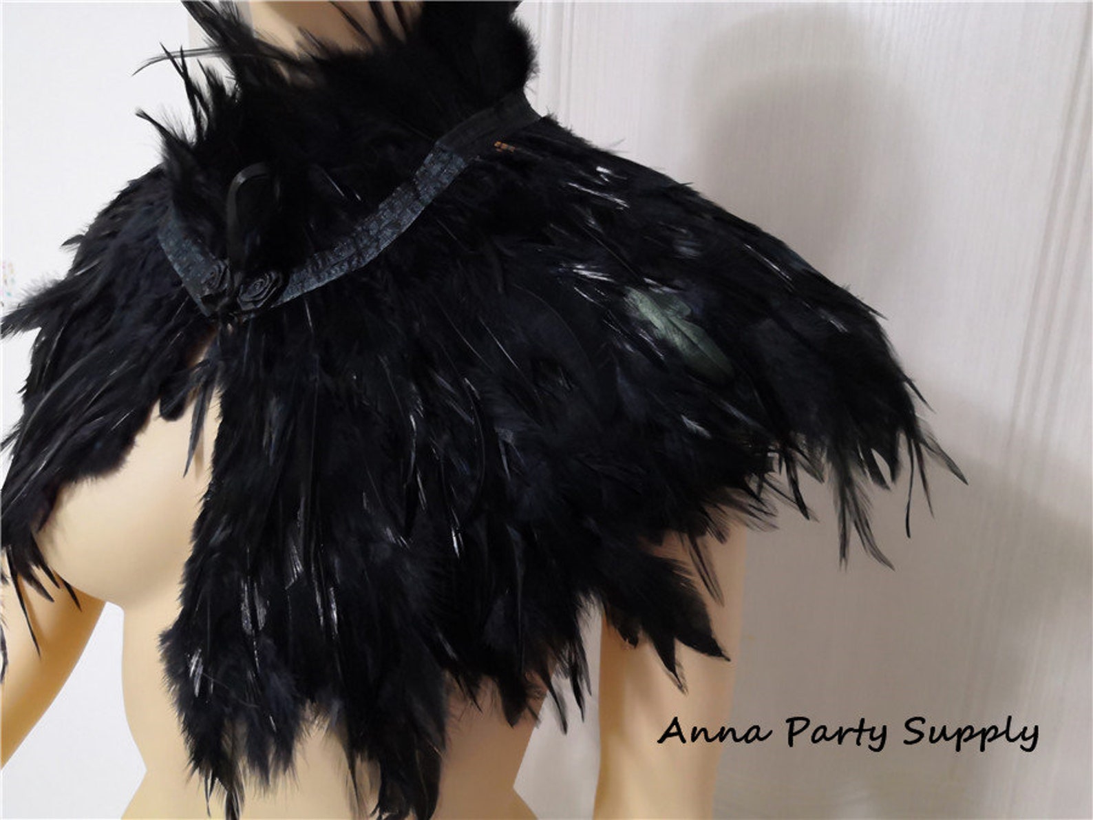 BLACK Feather Cape Top Feather Jacket Feather Shawl Feather - Etsy