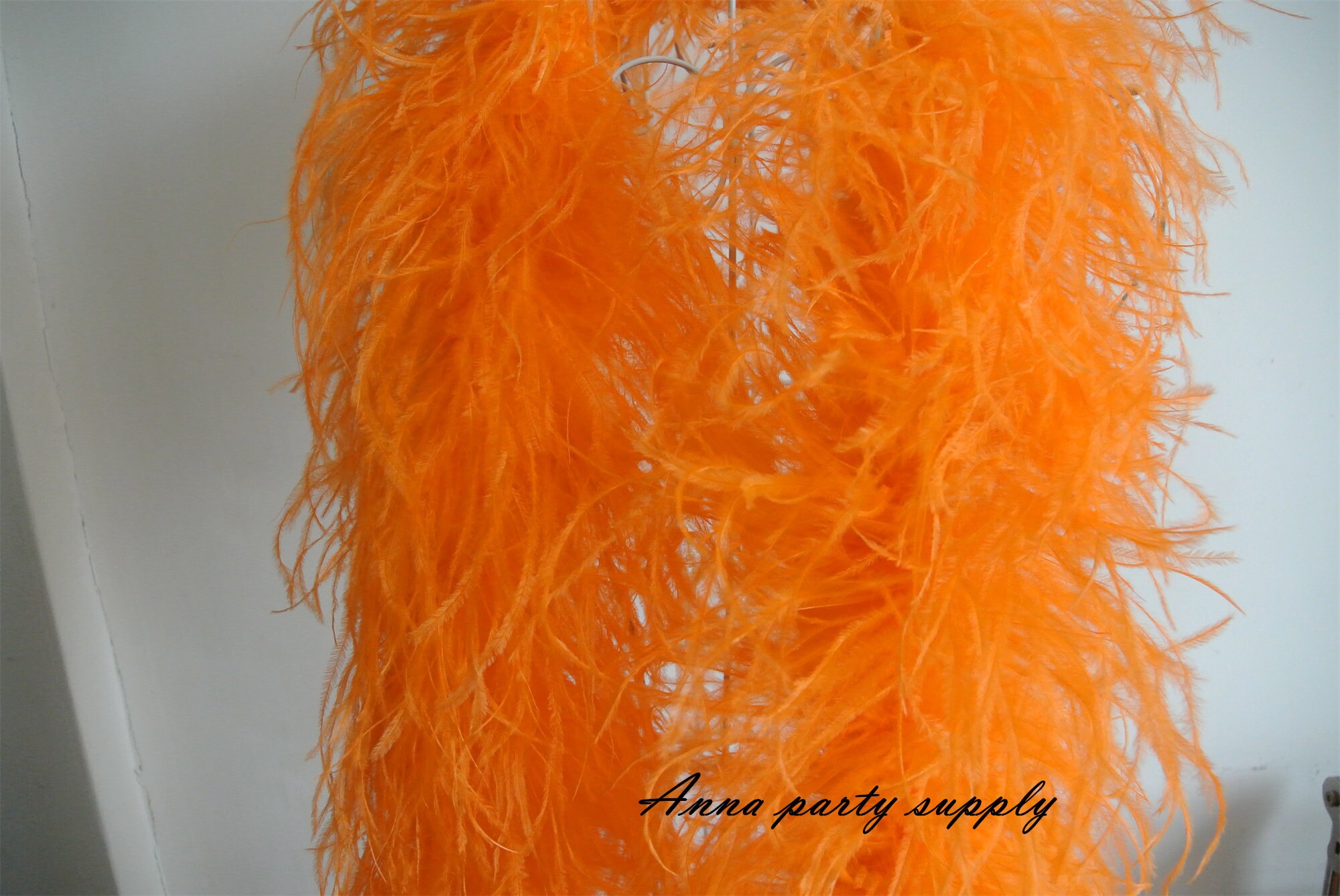 Orange Ostrich Feather Boa 6 Ply Thickness for Party Supply Decor ...