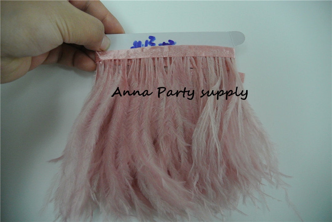 1 Yard Rose Pink Light Pink Ostrich Feather Fringe Trim for Sewing ...