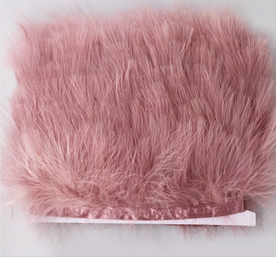 1 Yard turquoise Marbou feather fringe turkey feather fringe | Etsy