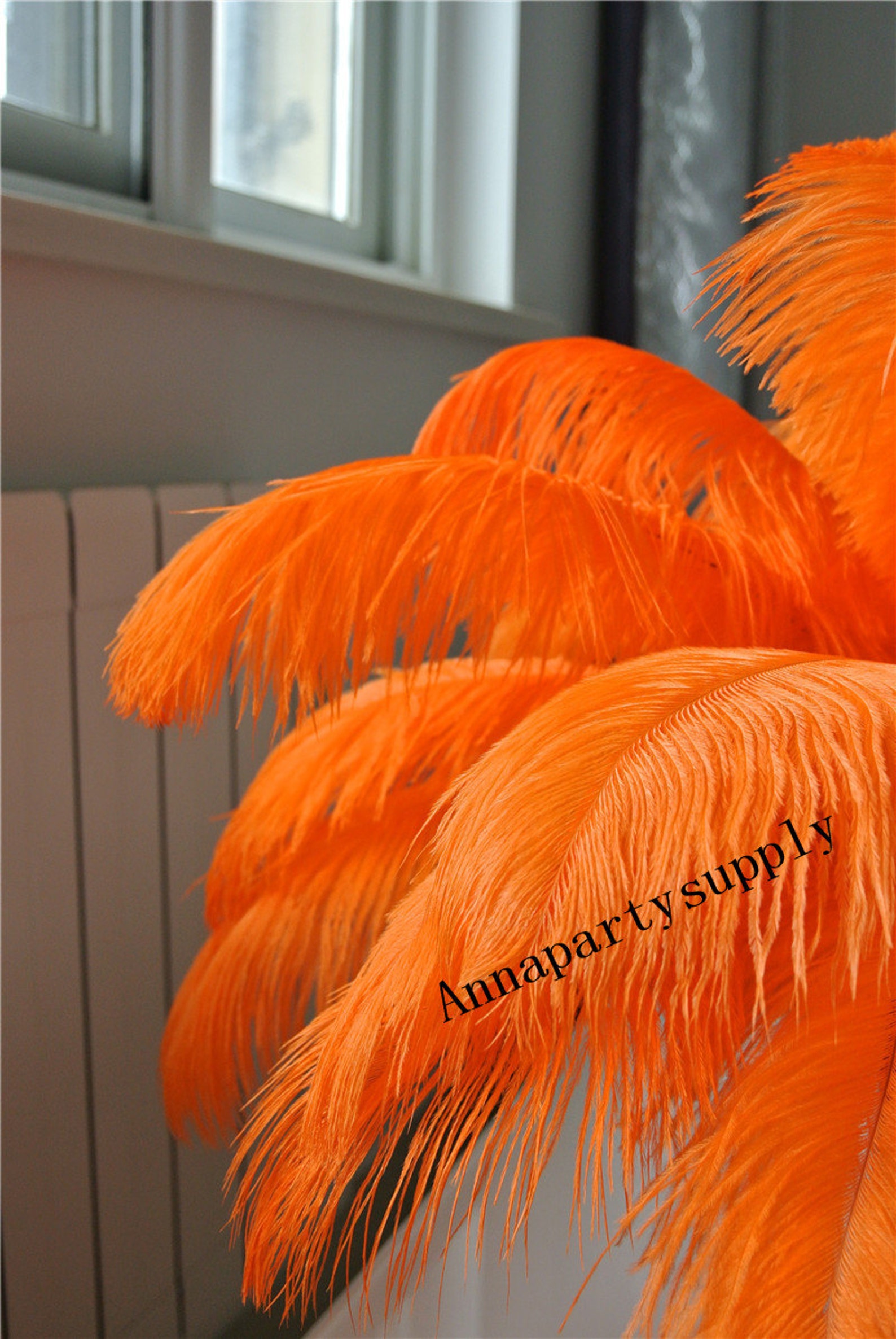 100 Pcs Orange Ostrich Feather Plume for Wedding Party Supply Decor ...
