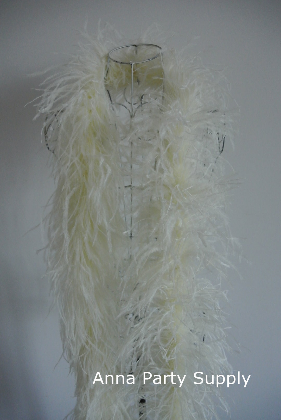 Ivory Cream Ostrich Feather Boa 5 Ply Thickness for Party Supply Decor ...