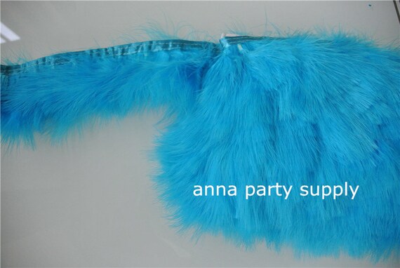 1 Yard turquoise Marbou feather fringe turkey feather fringe | Etsy