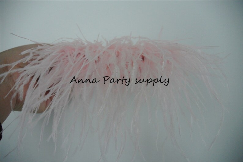 Light Pink Ostrich Feather Fringe Trim for Sewing Dress Party - Etsy