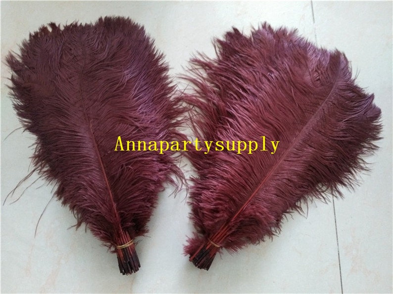 50 Pcs Wine Red Burgundy Wine Red Ostrich Feather Plume for - Etsy