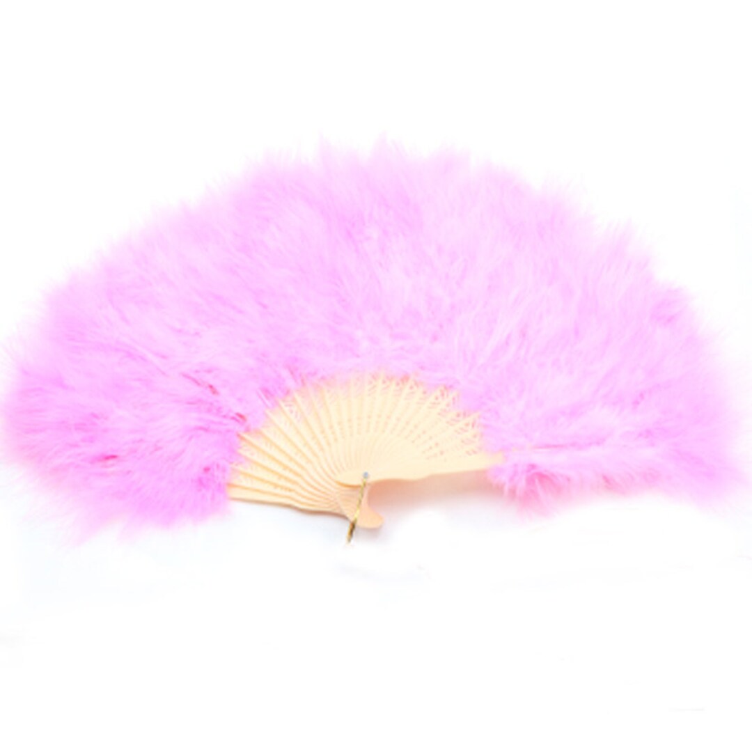 Light Pink Pale Pink Marabou Feather Fan Burlesque Feather Fan Dancing ...