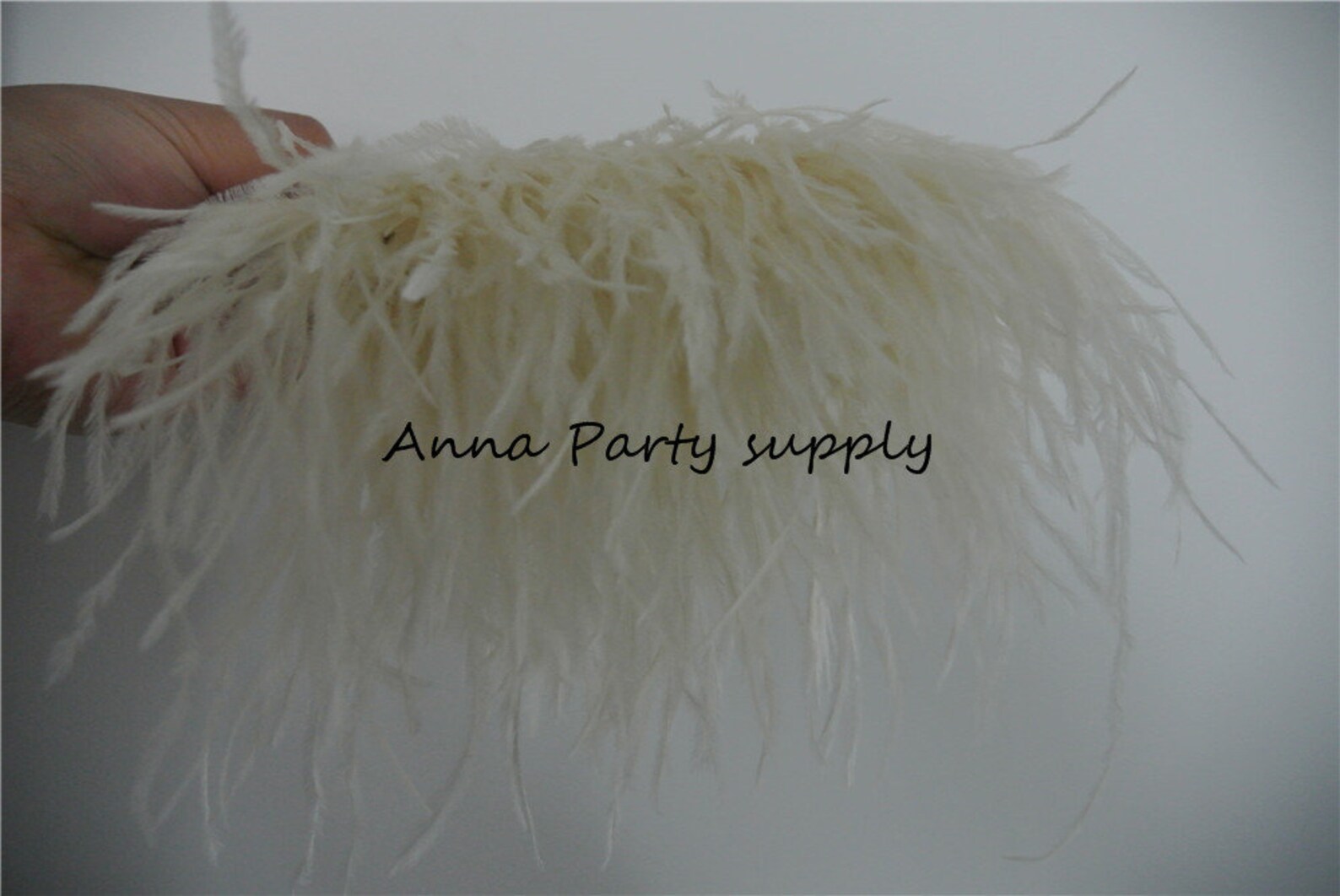 1 Yard Ivory Ostrich Feather Fringe Trim for Sewing Dress Party Supply ...