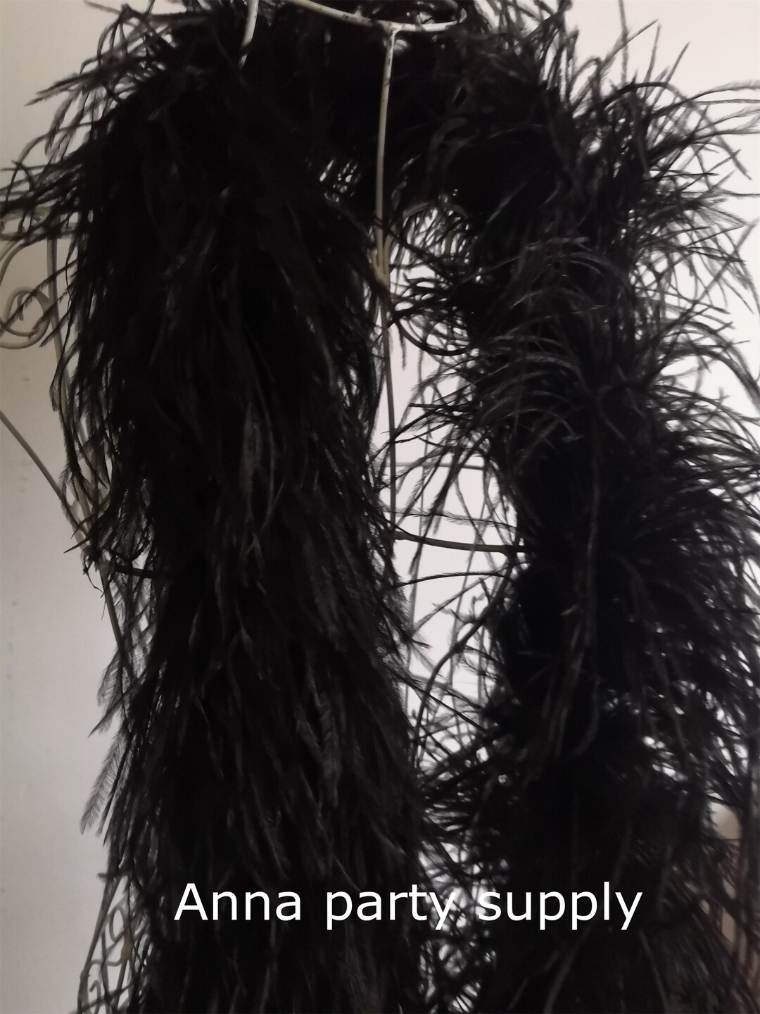 Black Ostrich Feather Boa 8 Ply Thickness for Party Supply Decor Supply ...