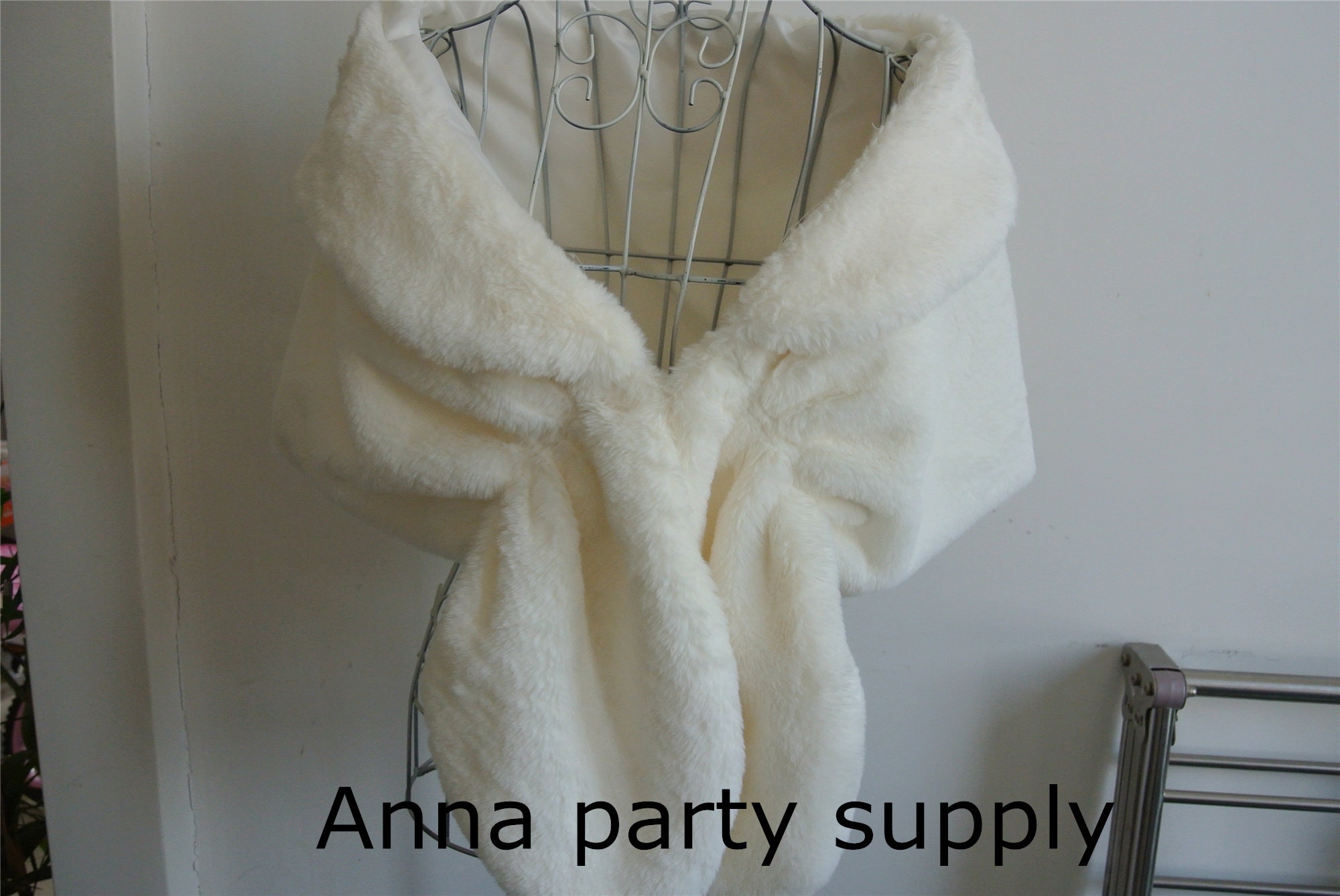 Ivory Faux Fur Bridal Wrap Shrug Wedding Faux Fur Cape Shrug | Etsy