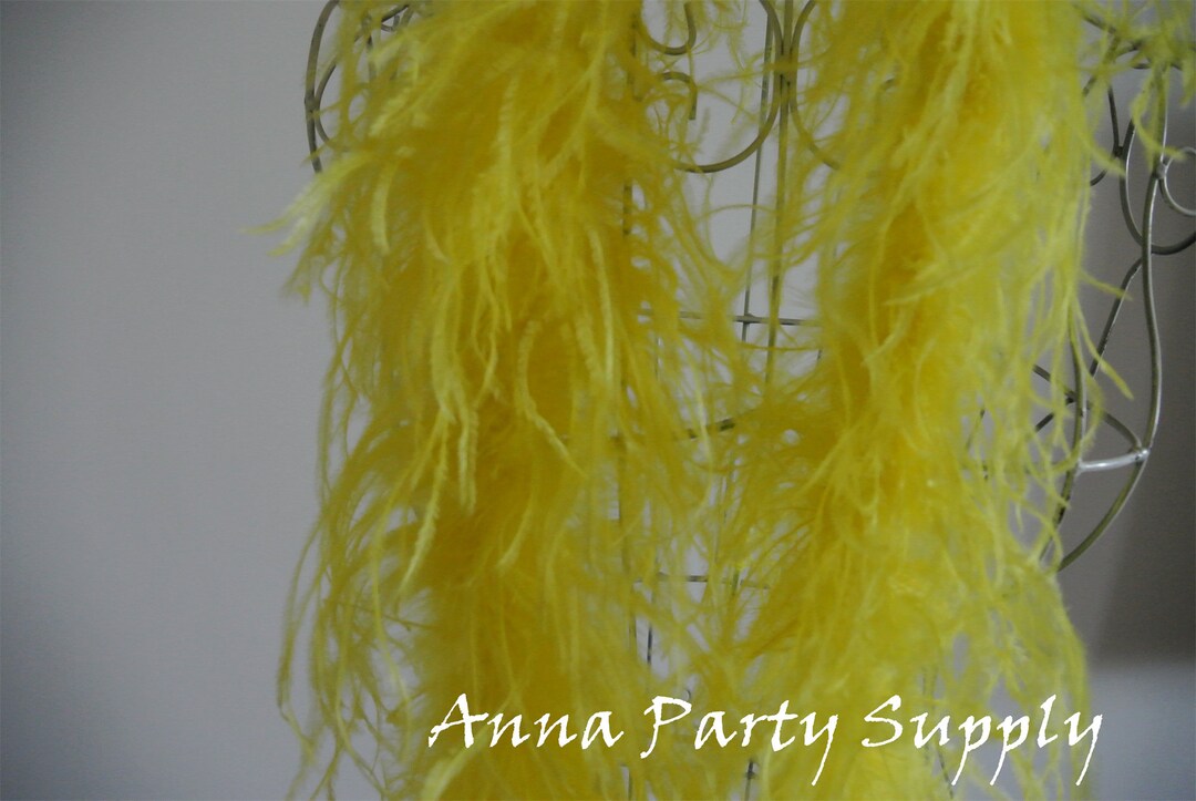 3 Ply Yellow Ostrich Feather Boa 22 Colors for Party Supply Decor ...