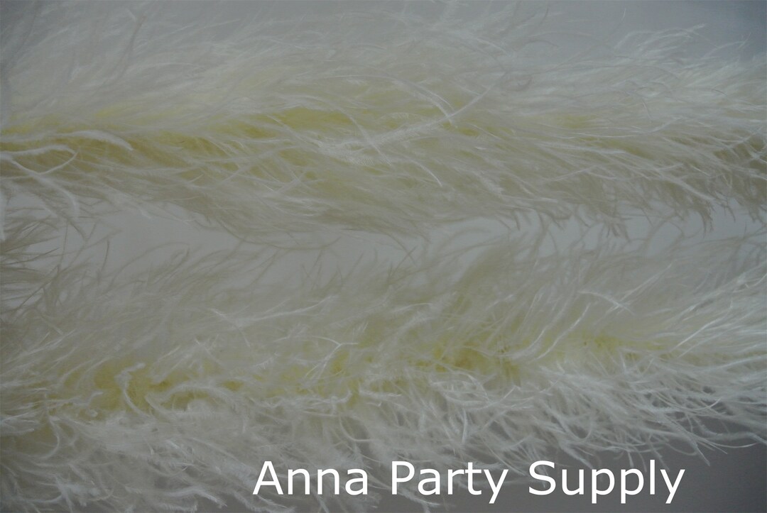 Ivory Cream Ostrich Feather Boa 6 Ply Thickness for Party Supply Decor ...
