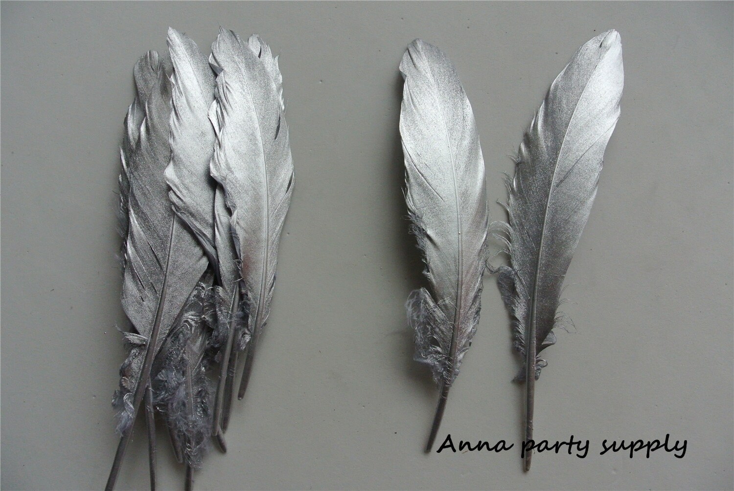 100 Pcs Silver Dipped Feathers silver GOOSE Feathers Loose - Etsy