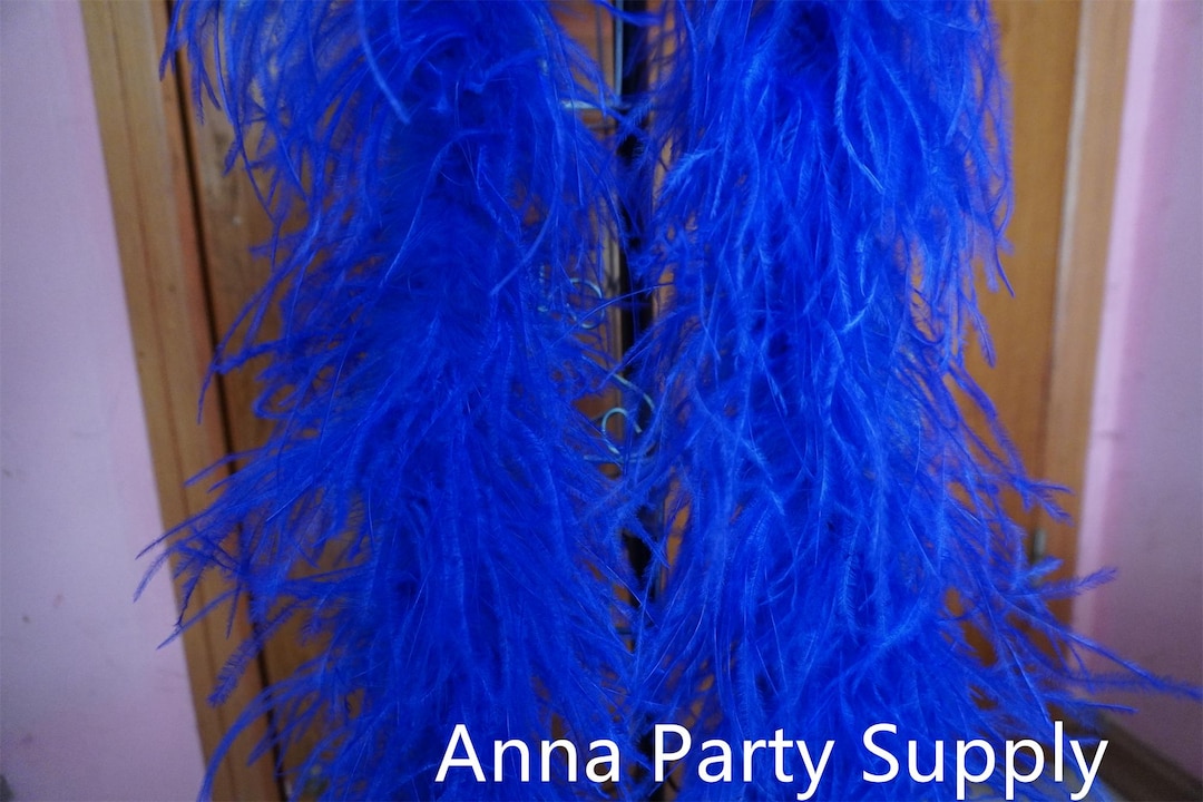 Royal Blue Ostrich Feather Boa 8 Ply Thickness for Party Supply Decor ...