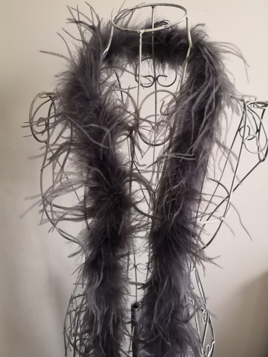12 Colors Dark Gray Ostrich Feather Boa 1 Ply Thickness for Party ...