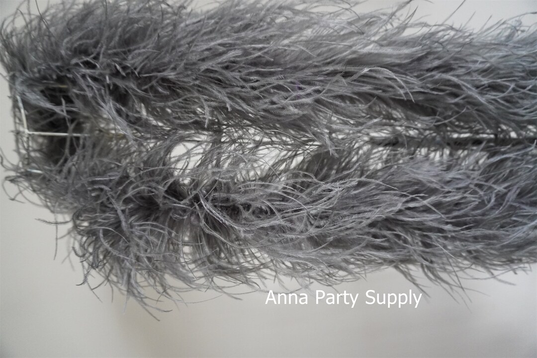8 Ply Dark Gray Ostrich Feather Boa 30 Colors for Party Supply Decor ...