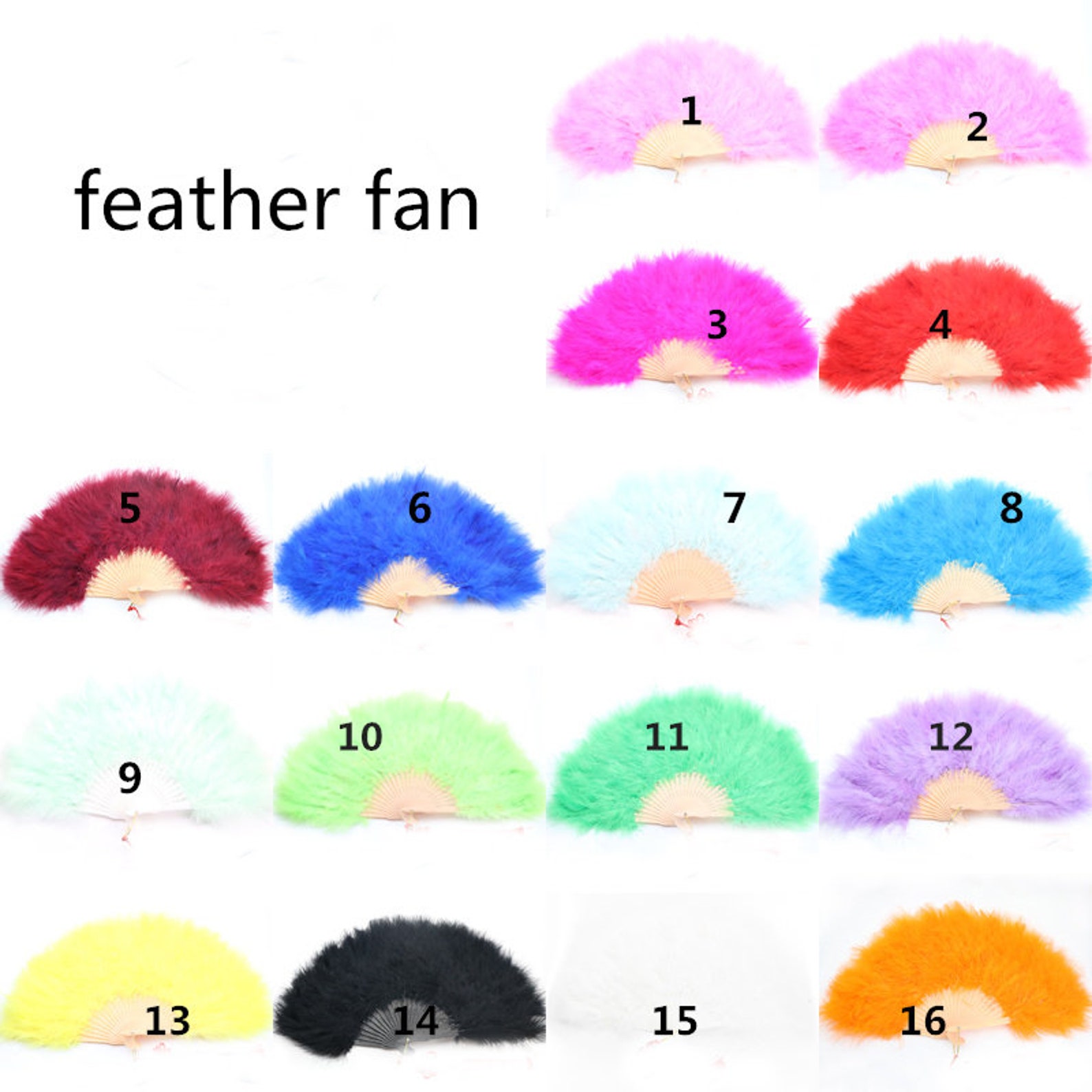 Light Blue Marabou Feather Fan Burlesque Feather Fan Dancing 20*12inch ...