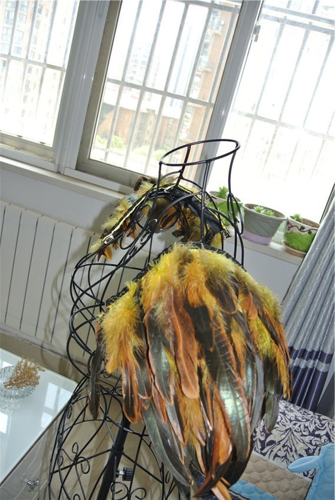 Handmade Yellow Rooster Coque Feather Epaulette Pads Carnival - Etsy