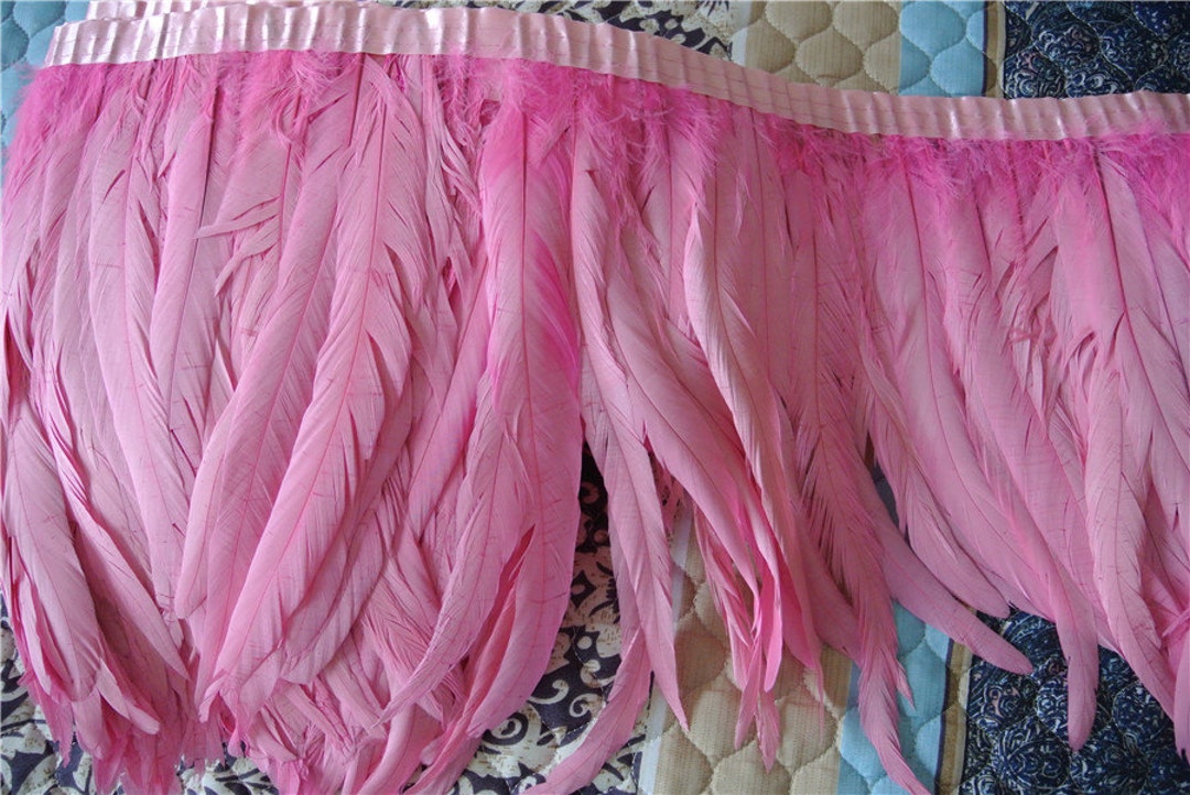 Hahn Hackle Feder Fransen trim 2 Yards hellrosa Farbe - Etsy.de