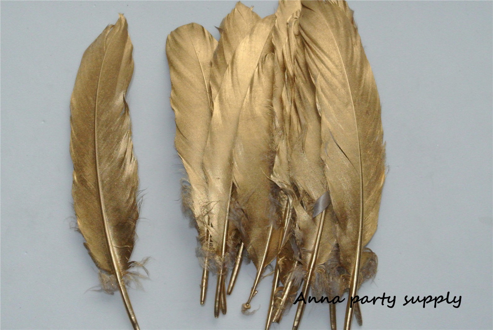100 Pcs Gold Dipped Feathers gold GOOSE Feathers Loose - Etsy