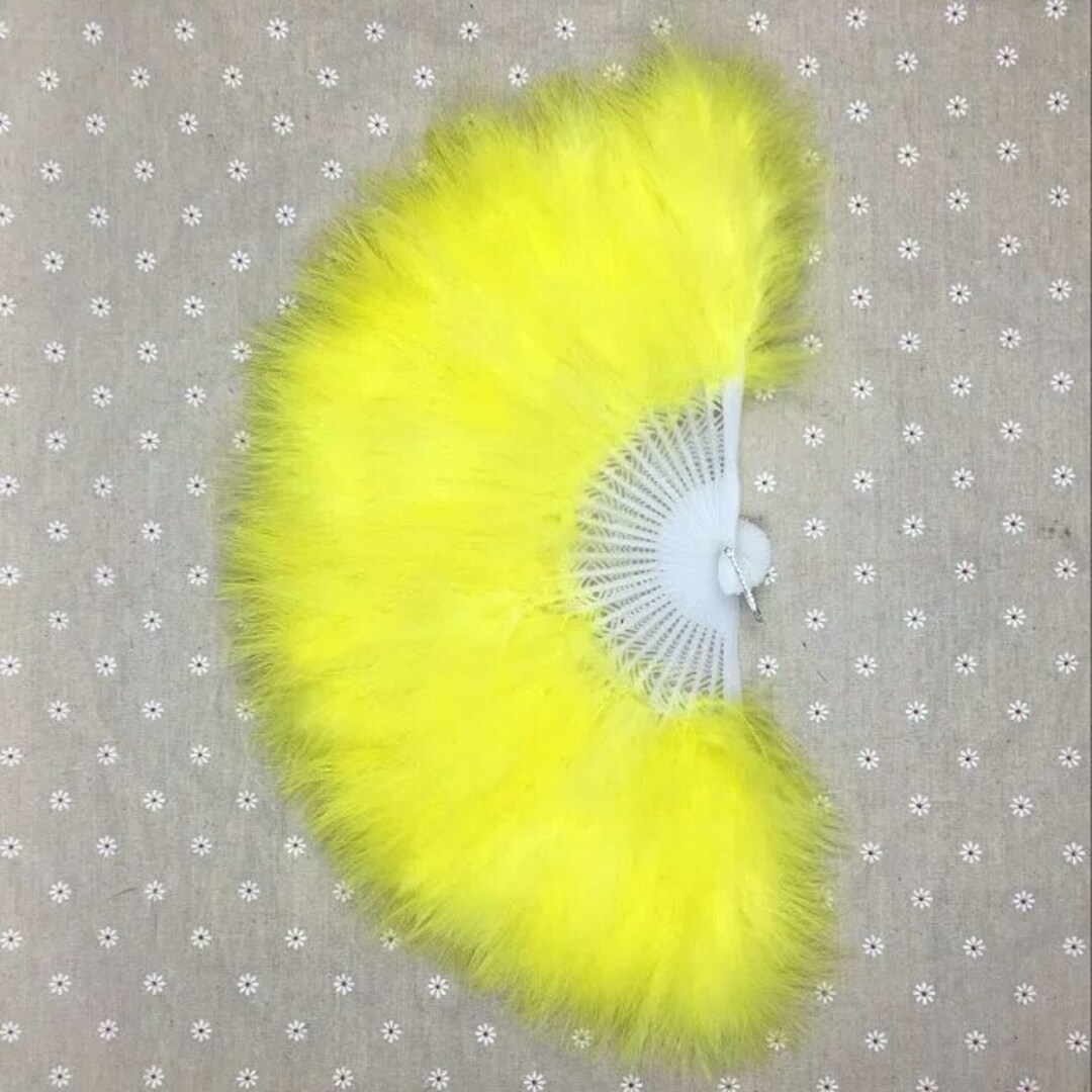 Yellow Marabou Feather Fan 20*12inch 13colors for Party Favors - Etsy