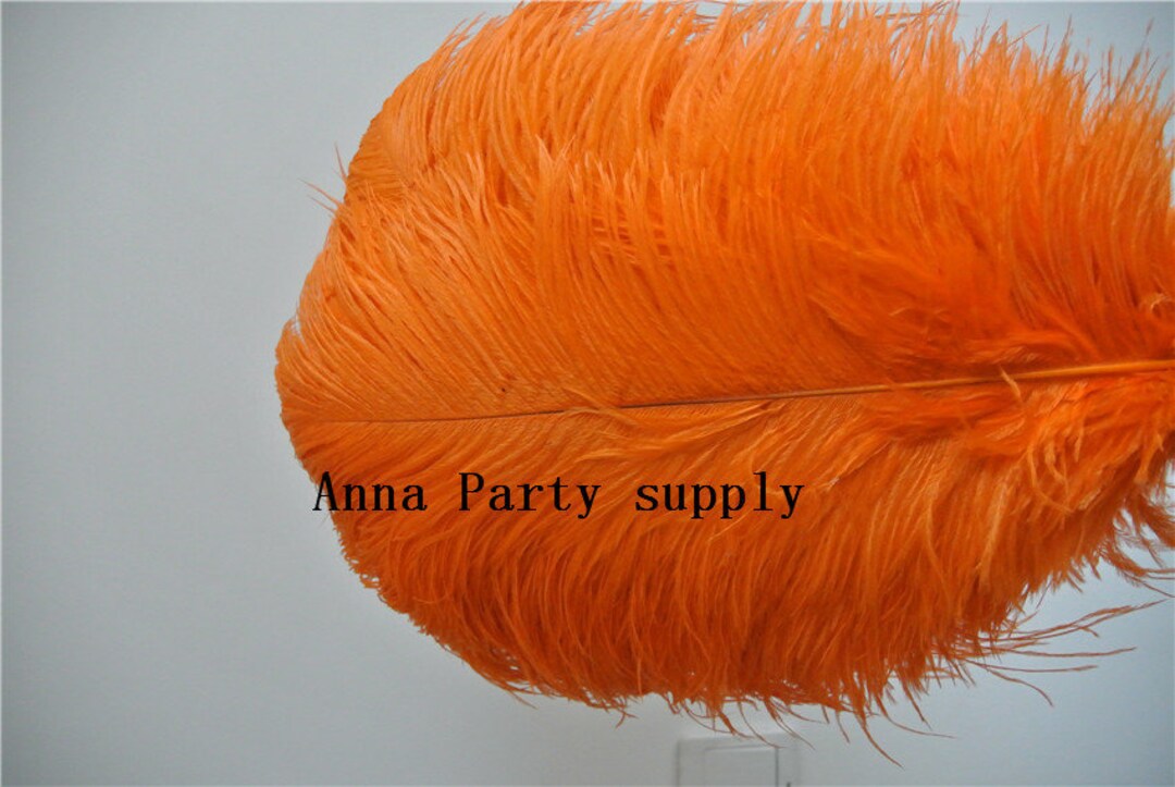 50 Pcs Orange Ostrich Feather Plume for Wedding Party Supply Wedding ...