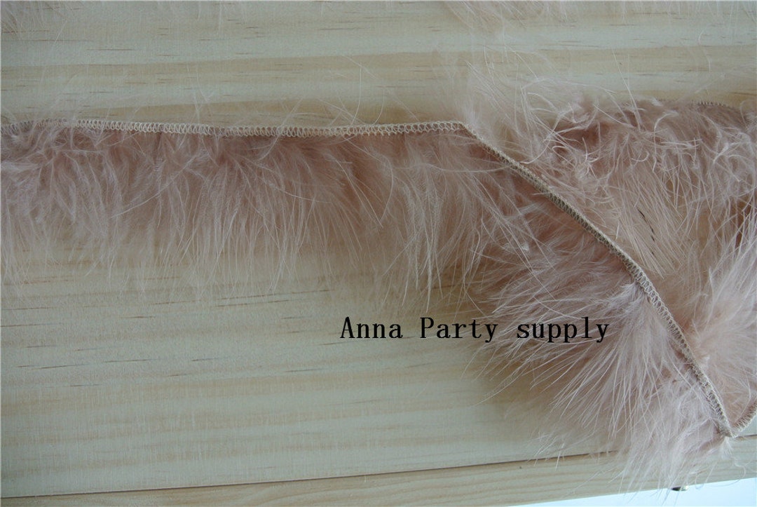 1 Yard Blush Pink Turkey Feather Fringe Trim Marabou Trim 2.5-3inch ...