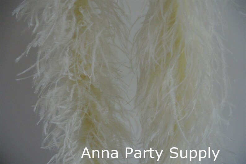 Ivory Cream Ostrich Feather Boa 5 Ply Thickness for Party Supply Decor ...