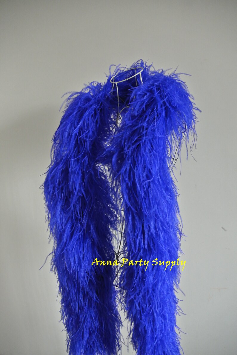 30 Colors Royal Blue Ostrich Feather Boa 12 Ply Thickness for Craft ...